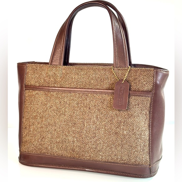 Coach | Bags | Coach Vintage Tweed Herringbone Bleeker Tote 626 Y2k ...